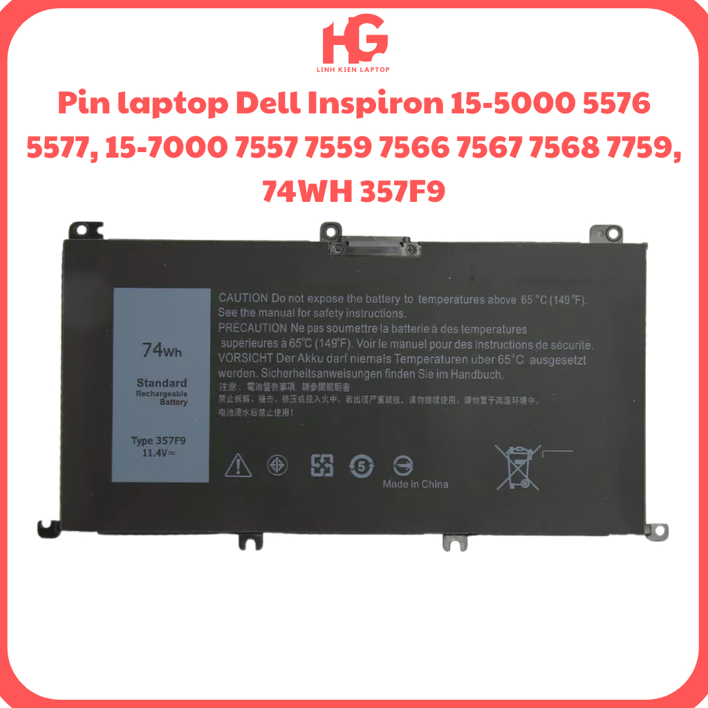 Pin laptop Dell Inspiron 15-5000 5576 5577, 15-7000 7557 7559 7566 7567 ...