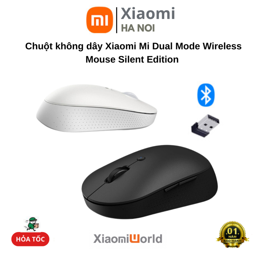 Chuột không dây Xiaomi Mi Dual Mode Wireless Mouse Silent Edition chống ...
