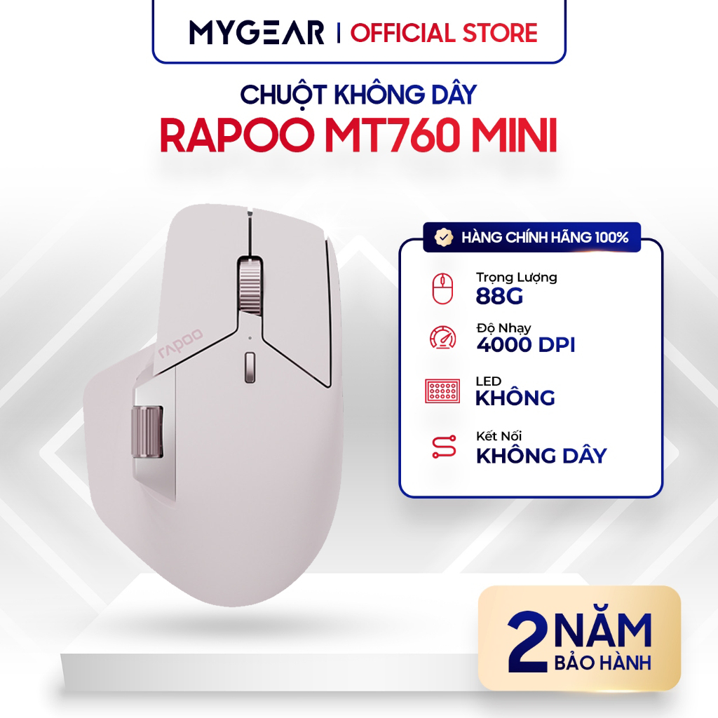 Chuột không dây Rapoo MT760 / MT760M Mini Đen / Trắng Xám / Hồng Nhạt ...