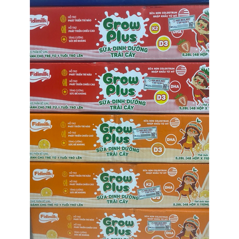 Sữa dinh dưỡng trái cây vị dâu ,cam Grow plus | Shopee Việt Nam