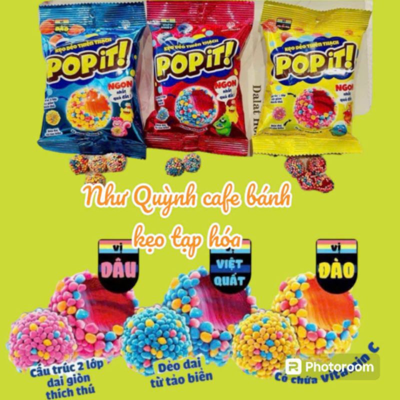 MIX 3 MÀU)DÂY 10 GÓI KẸO DẺO THIÊN THẠCH POPIT TỪ NƯỚC ÉP TRÁI CÂY SIÊU ...