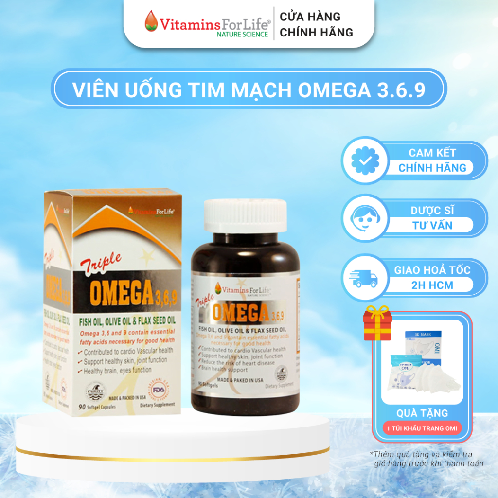 Dầu Cá Triple Omega 369 Vitamins For Life Giúp Bảo Vệ Sức Khỏe Tim Mạch ...