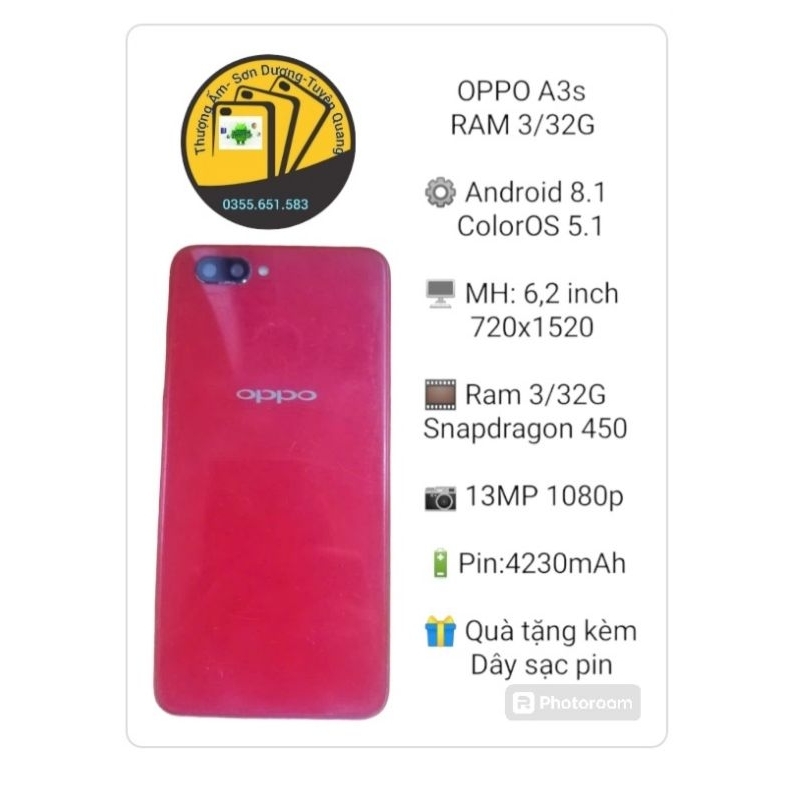 Điện thoại OPPO A3S 3/32G pin 4k | Shopee Việt Nam