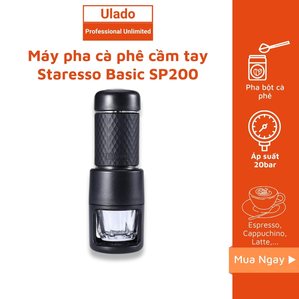 Máy pha cà phê cầm tay mini STARESSO Basic SP-200 áp lực 20 bar Bản mới ...