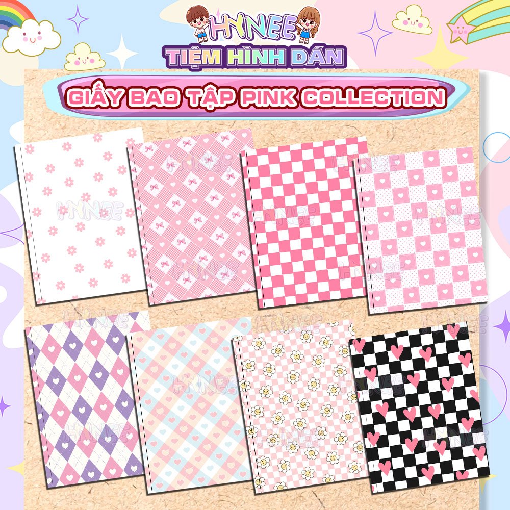 [PINK COLLECTION] Giấy Bao Tập, Bao Vở Màu Hồng Pastel - Giấy Bọc Vở ...