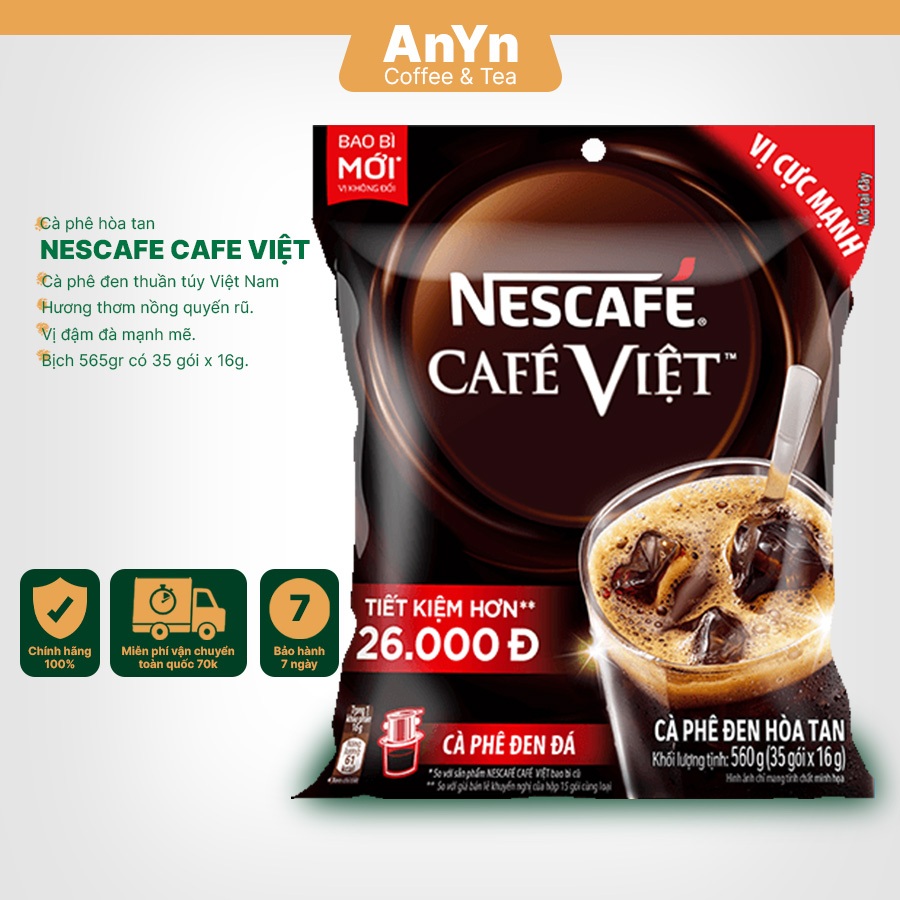 Cà phê hòa tan Nescafe Cafe Việt - Bịch 560g x 35 gói x 1 gói 16g | Shopee Việt Nam