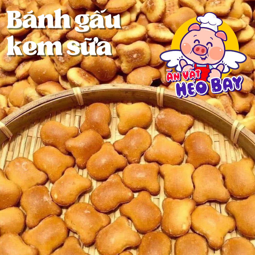 [Siêu Rẻ] Bánh Gấu Nhân Kem Sữa 250G / 500G - Sạch Ngon Rẻ - Ăn Vặt Heo ...