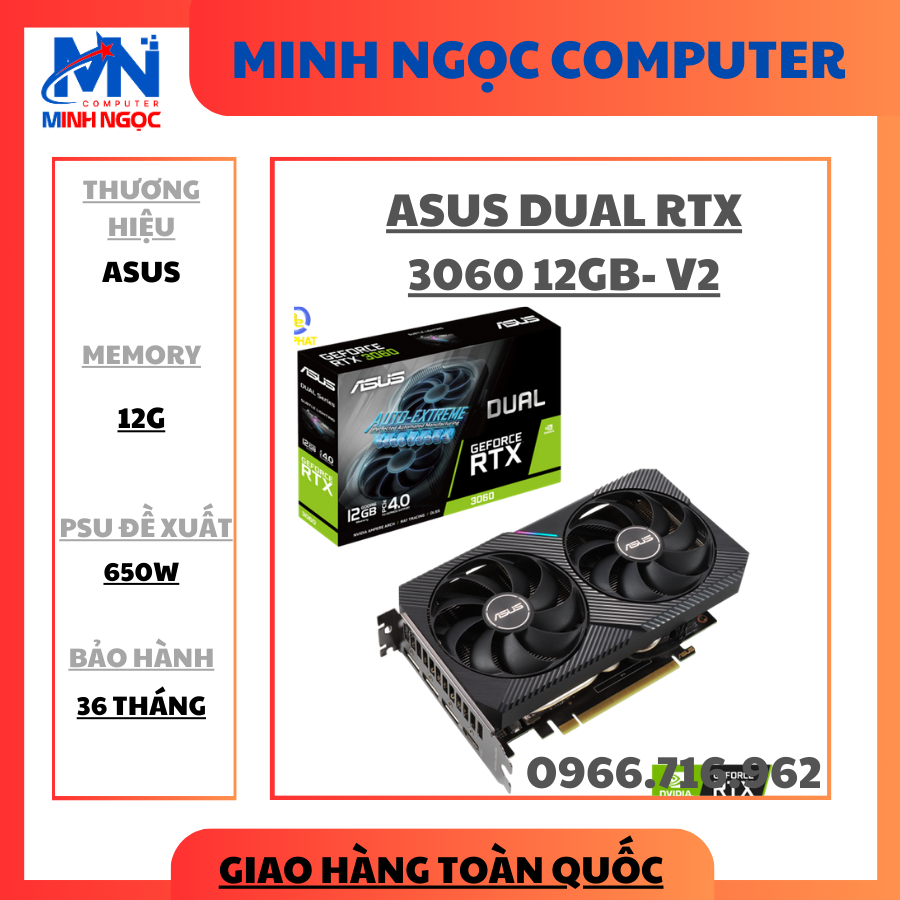 Card màn hình ASUS DUAL-RTX3060-12G-V2-DDR6 | Shopee Việt Nam