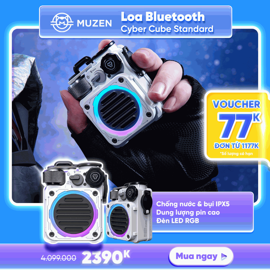 Loa Bluetooth Muzen Cyber Cube Standard Version - 1000mah - pin Lithium ...