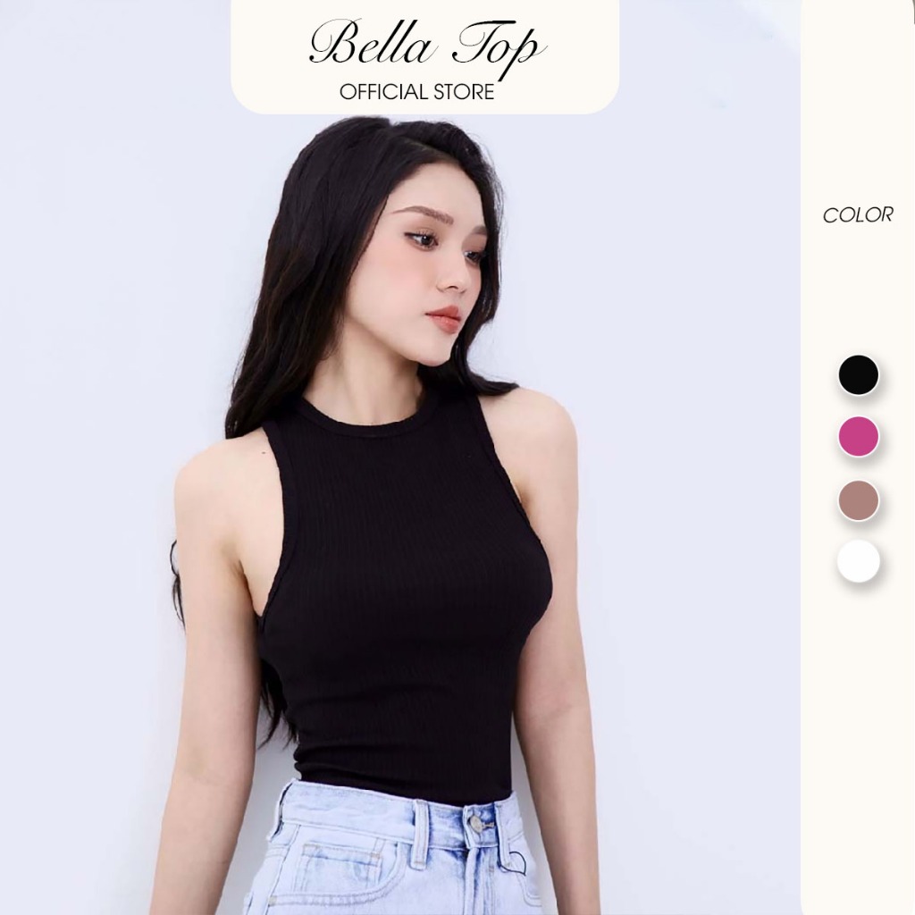 Áo ba lỗ nữ, Áo 3 lỗ basic cổ tròn dáng ôm chất liệu gân tăm Hàn co ...