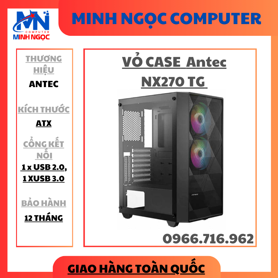 Vỏ Case Antec NX270 TG (ATX, 2 Fan 12cm RGB) | Shopee Việt Nam