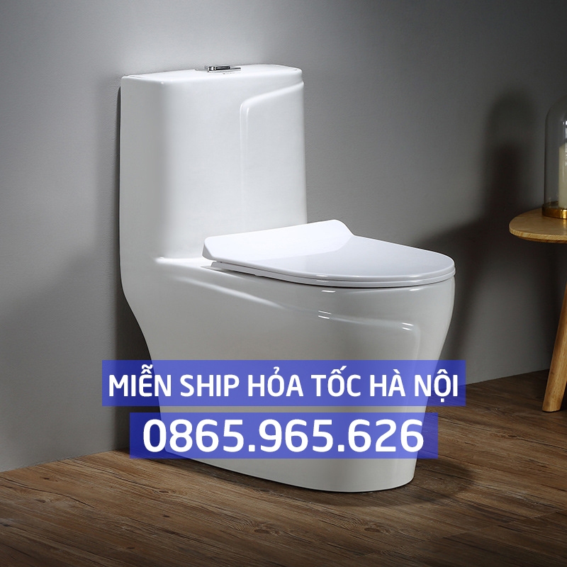 Bồn cầu liền khối, bệt vệ sinh cao cấp tráng men nano kháng khuẩn, xí bệt nhà vệ sinh Hàng Cao ...
