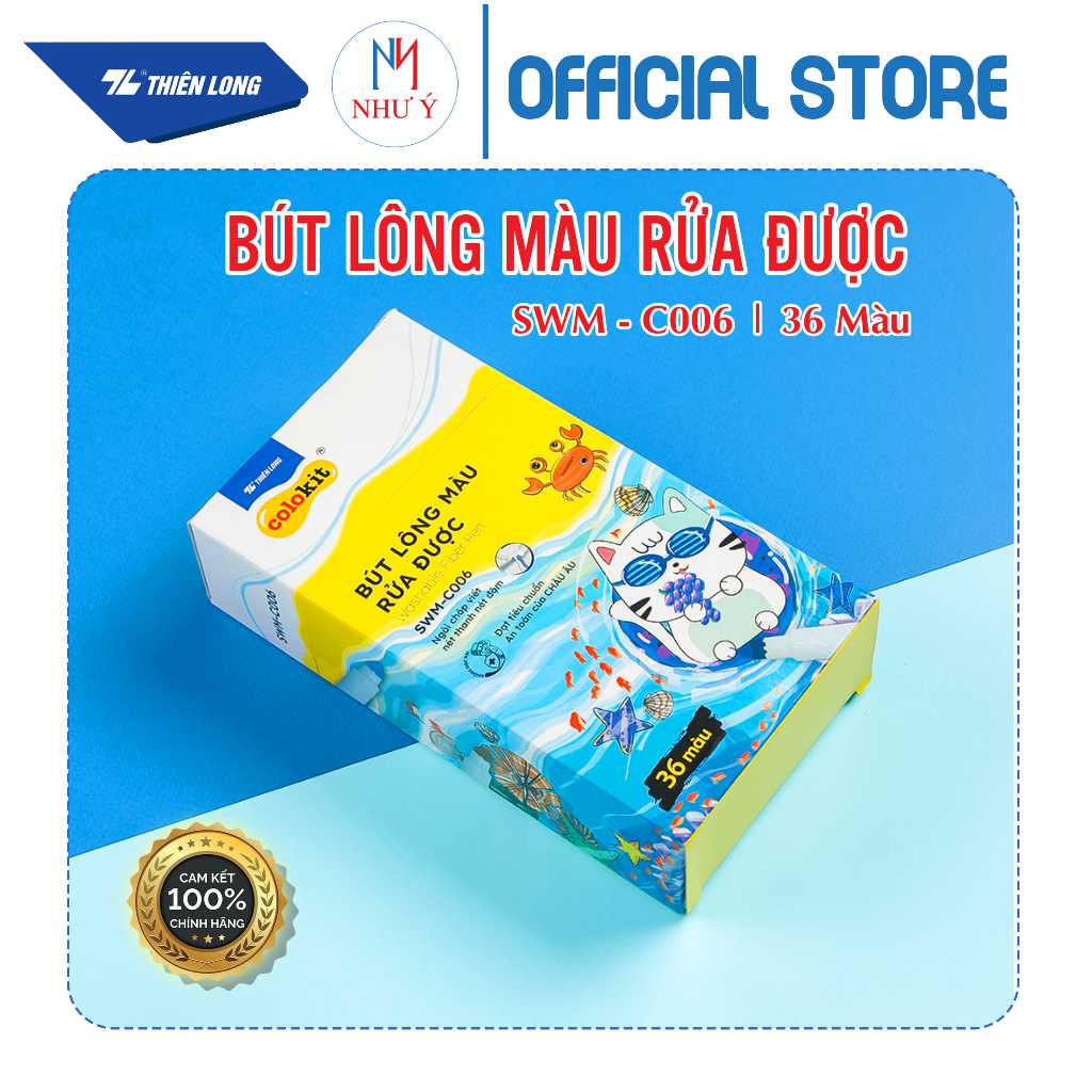 Bút Lông 36 Màu Thiên Long Fiber Pen Washable SWM-C006 (Hàng Chính Hãng Công Ty) | Shopee Việt Nam