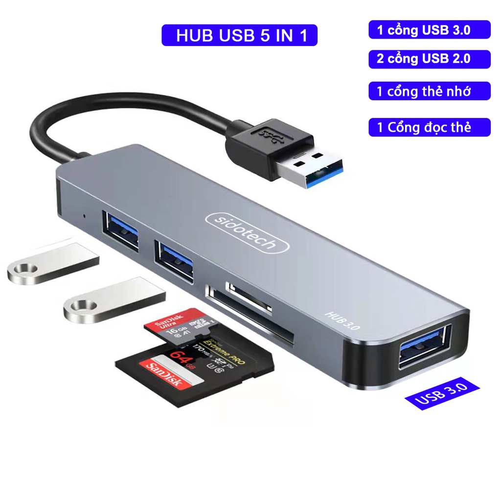 Hub Type C - USB 3.0 13 port SIDOTECH trạm hub chuyển đổi mở rộng kết ...