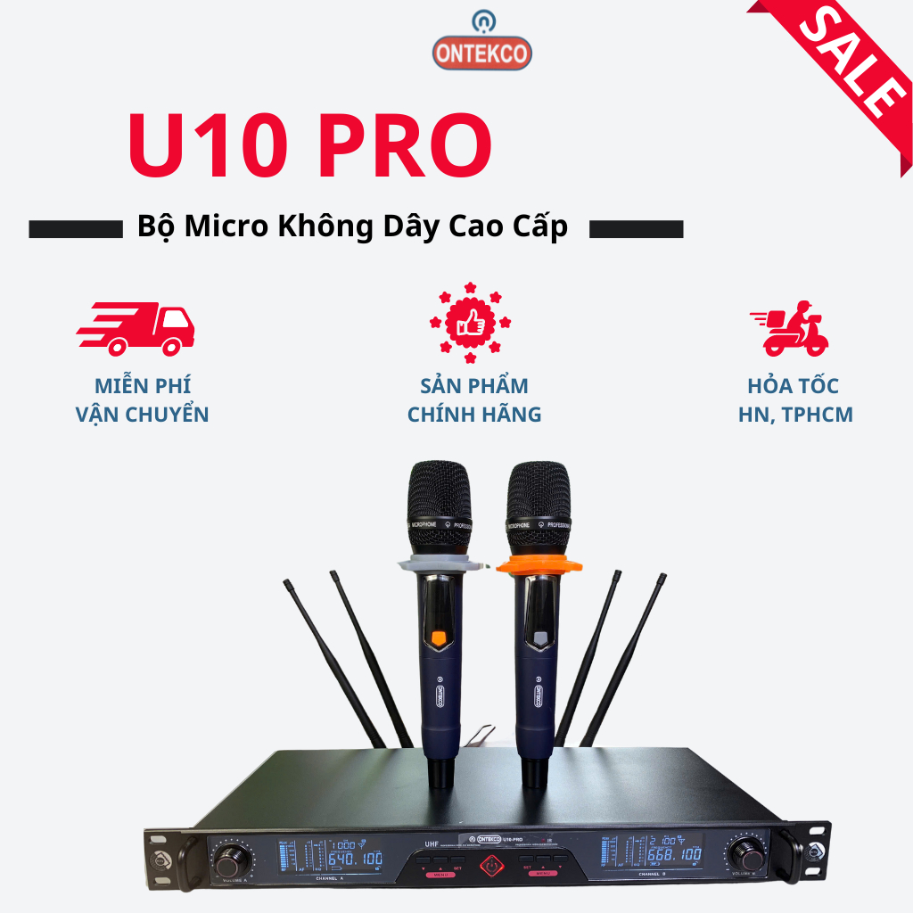Bộ micro không dây ONTEKCO U10 Pro cao cấp, mic hát karaoke chuyên nghiệp - Ontek Sài Gòn ...
