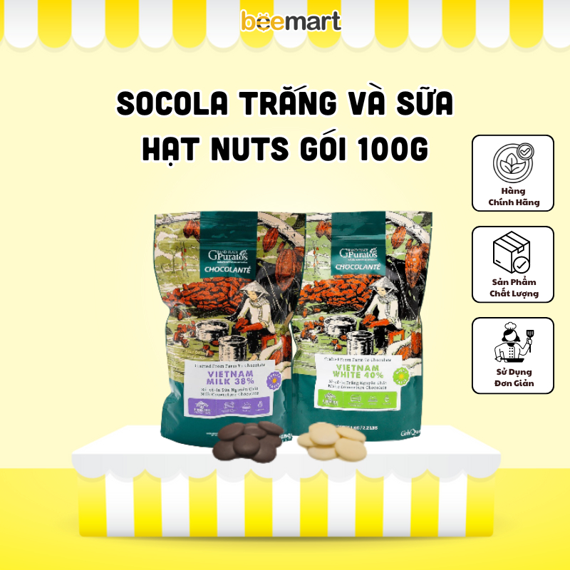 Socola Trắng và Socola Sữa Puratos gói nhỏ 100g | Shopee Việt Nam