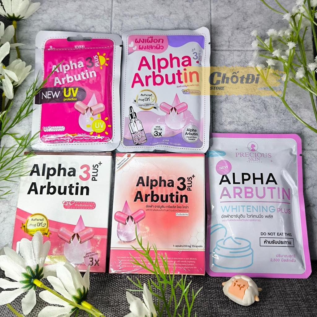 [Chuẩn Thái] Vỉ 10 Viên Bột Kích Trắng Alpha Arbutin (3Plus, Đêm, Ngày, Precious Skin) - Chốt Đi ...