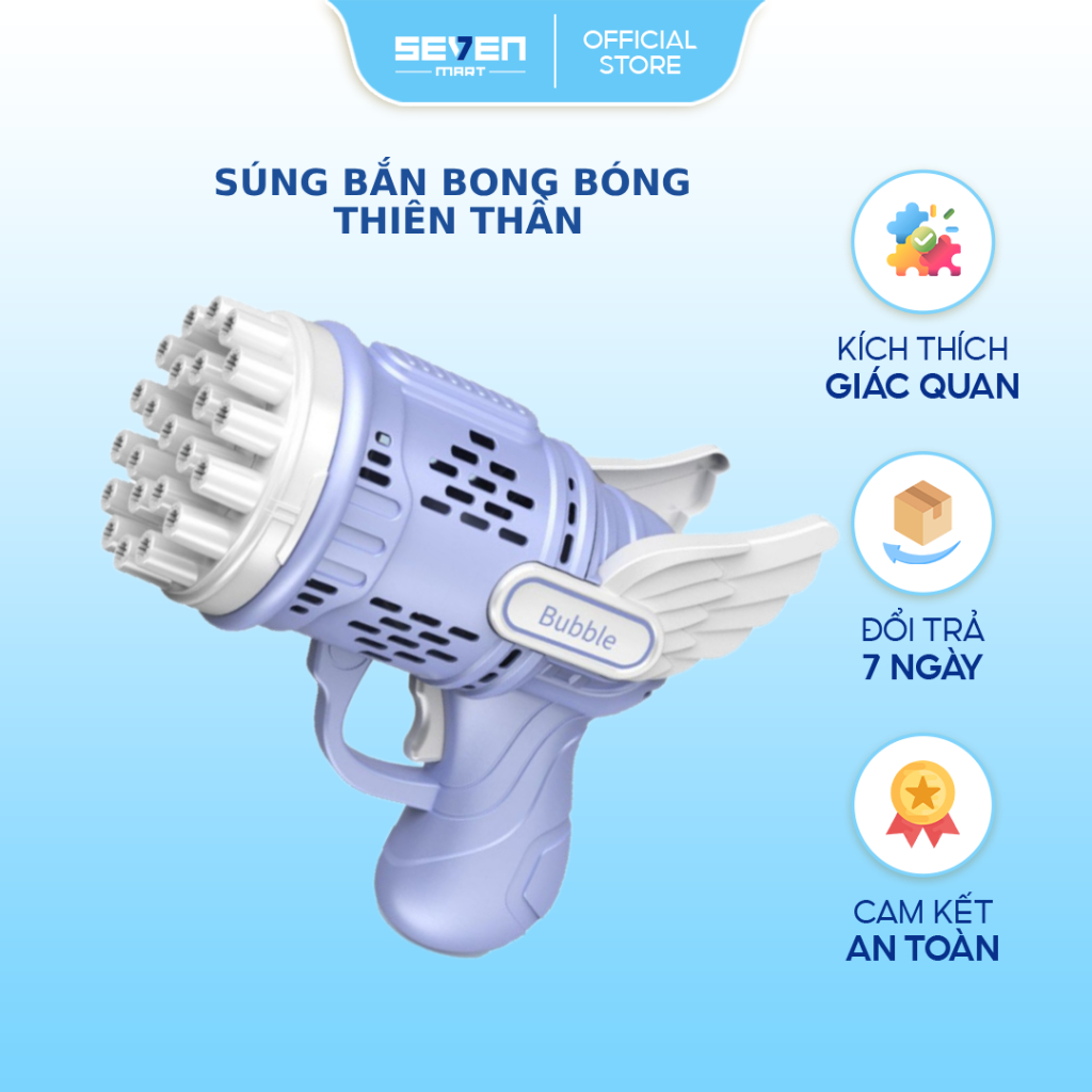 Súng bắn bong bóng thiên thần 23 nòng kèm pin và nước bong bóng ,que ...