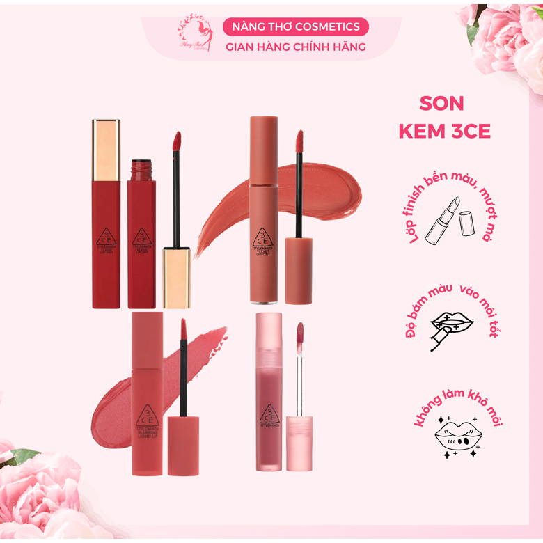 Son Kem 3CE Velvet Lip Tint / Blur Water Tint / Blurring Liquid / Cloud ...
