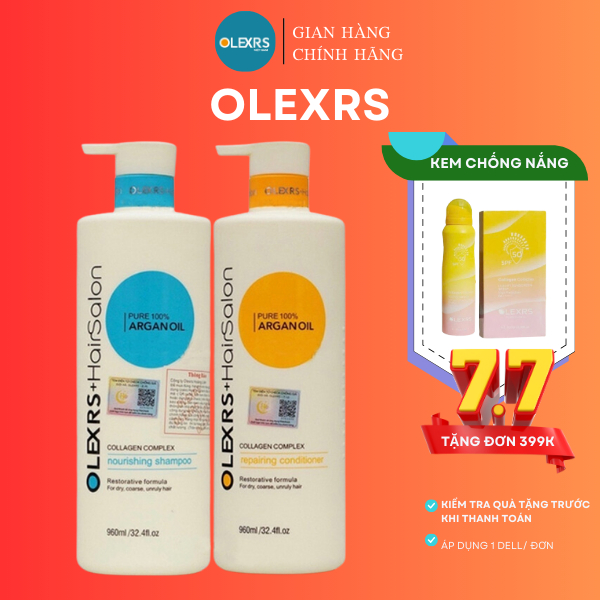 Dầu gội xả Olexrs Hair Salon 960ml phục hồi chống rụng kích mọc tóc ...
