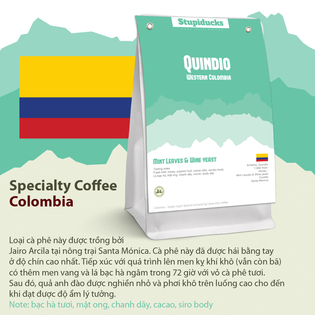Cà phê Arabica Specialty Colombia Quindio Mint Leaves & Wine- Moby Dick ...