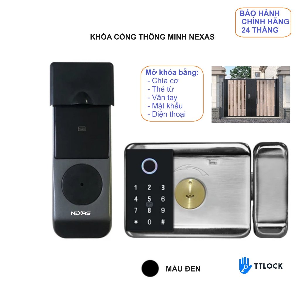 (Free Lắp Đặt tại HCM) Khóa Cổng Thông Minh Nexas NEX-SL24TD Chìa cơ ...