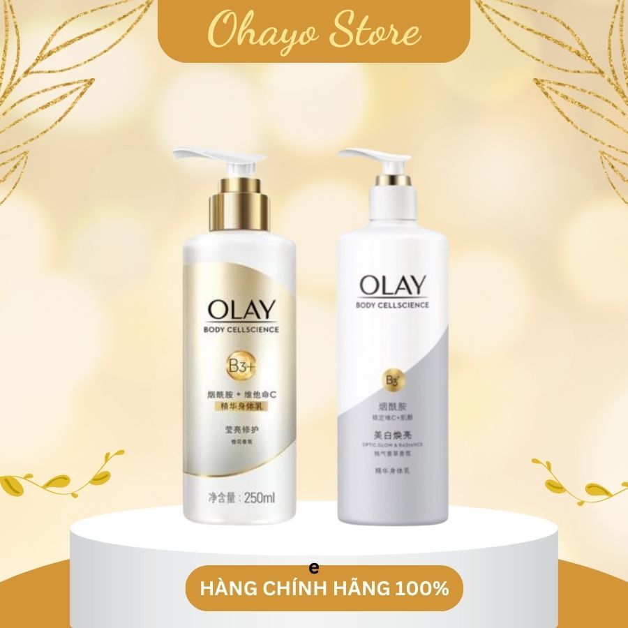 Dưỡng thể kích trắng OLAY Body Cellscience B3 + Body Lotion Whitening + Radiance làm sáng, trắng ...