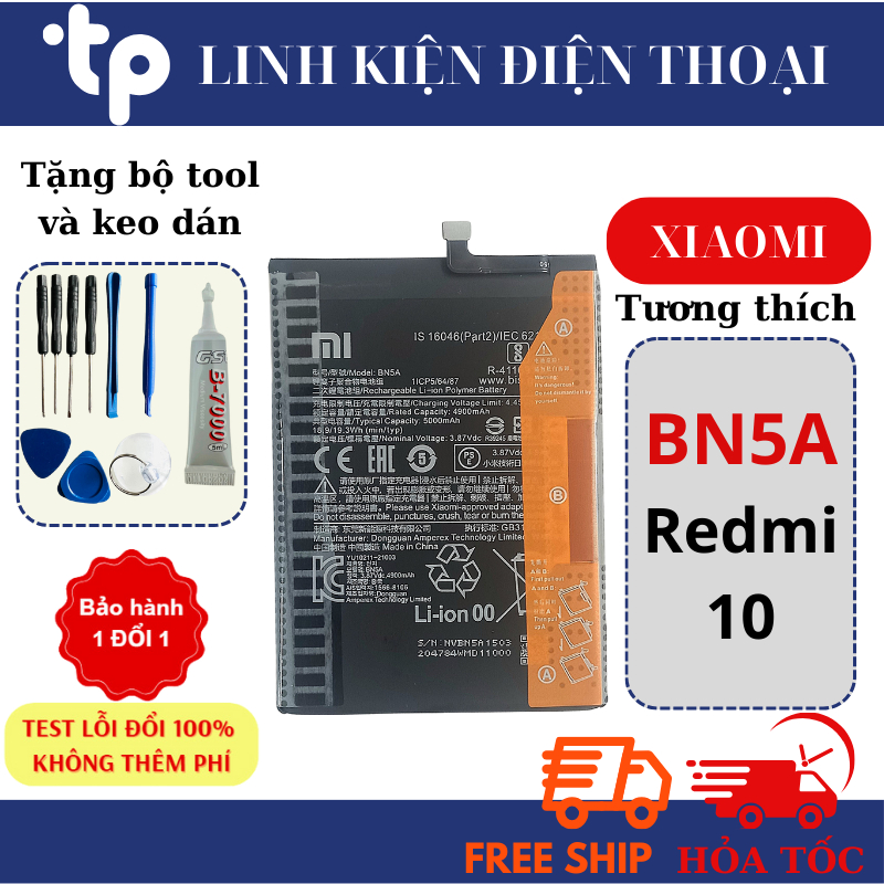 Pin Xiaomi ~BN5A~ REDMI NOTE 10 5G/ 10T/ POCO M3 Pro/ REDMI 10 2022 ZIN ...