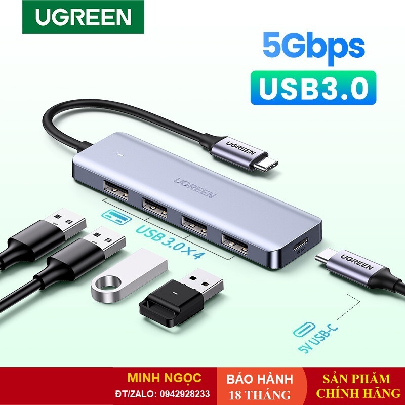 HUB bộ chia 4 cổng USB 3.0 từ Type C chính hãng Ugreen CM219 70336 ...