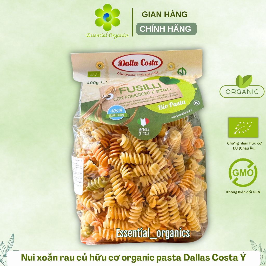 Nui xoắn rau củ hữu cơ organic pasta Dallas Costa Ý 400g | Shopee Việt Nam