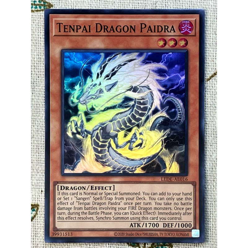 [LiLy_Yugioh] Lá bài LEDE-AE016 Tenpai Dragon Paidra (SR) | Shopee Việt Nam