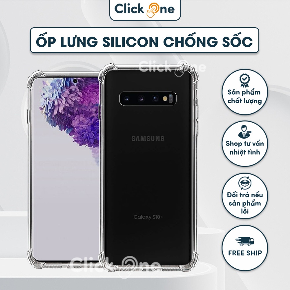 Ốp lưng Samsung S10, S10E, S10 5G, S10+, S10 Plus Silicon dẻo trong chống sốc 4 cạnh bảo vệ ...