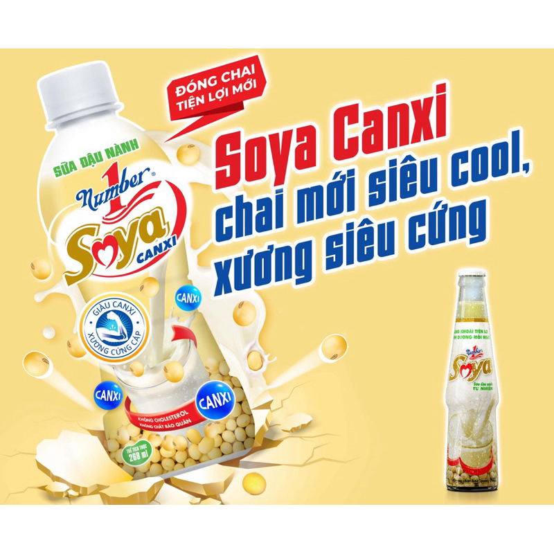 Sữa Đậu Nành Soya NUMBER ONE chai 268ml (Thùng 24 chai) (Date 19/05 ...
