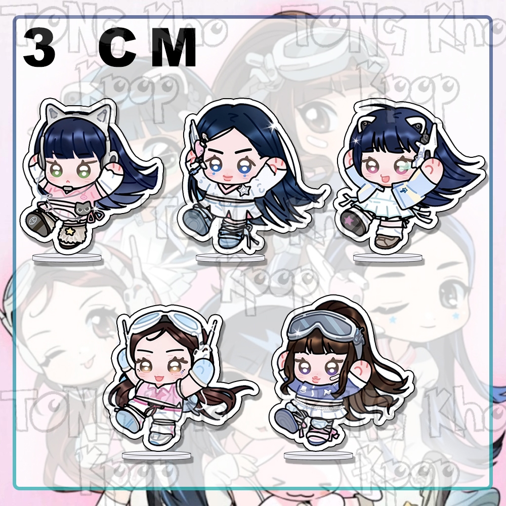 (3cm) Mô hình Standee NEWJEANS ver GIƠ TAY SPACE Hanni Hyein Haerin ...