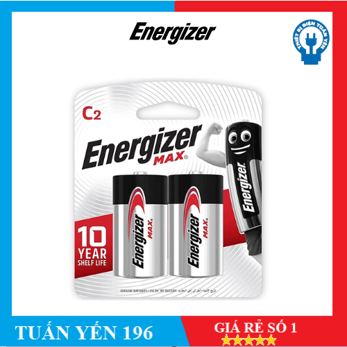 Pin trung C Energizer Alkaline E93 BP2-LR14 Max Power 1.5V (vỉ 2 viên ...