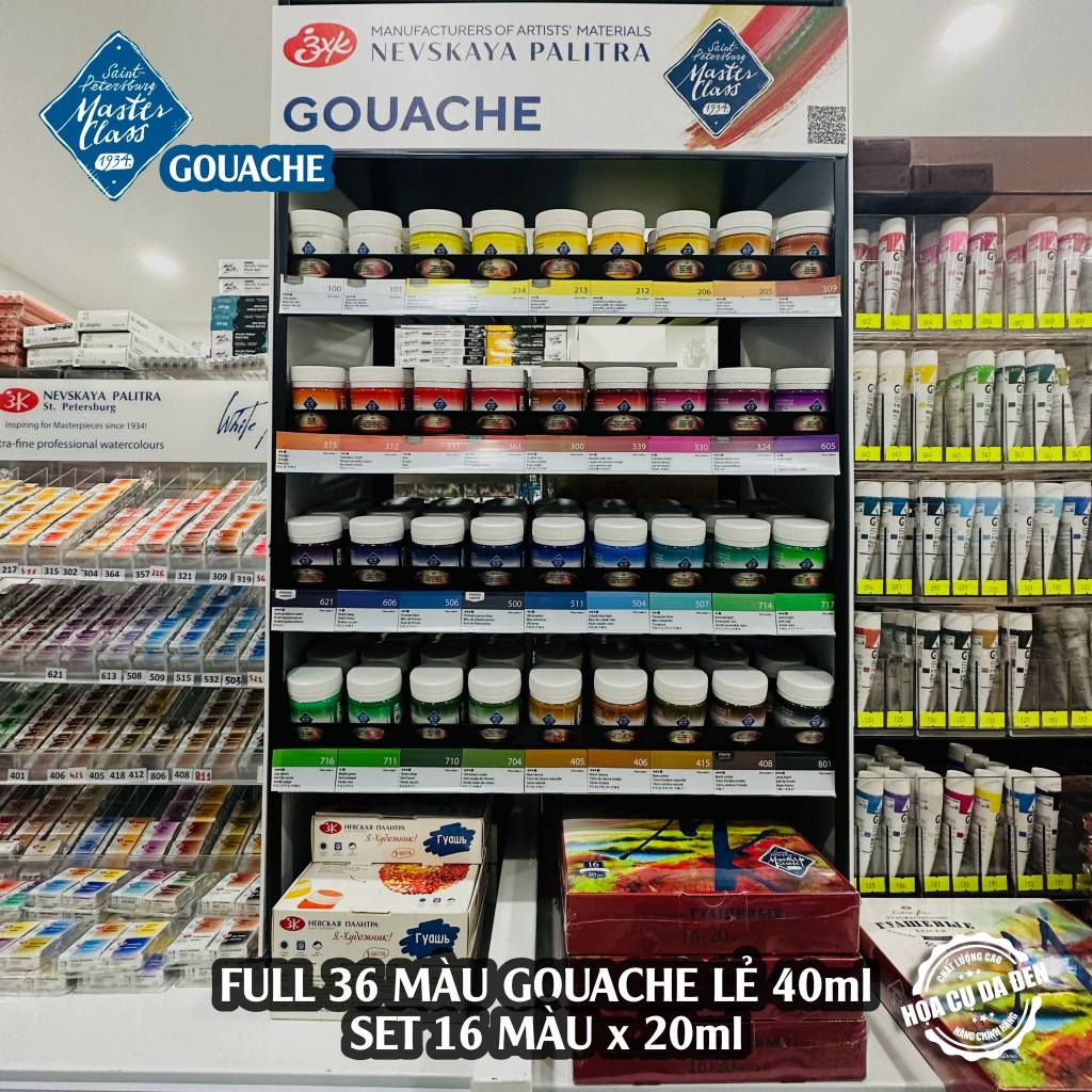 [DA ĐEN] Màu Gouache Nga Master Class Palitra 40ml Trắng | Shopee Việt Nam