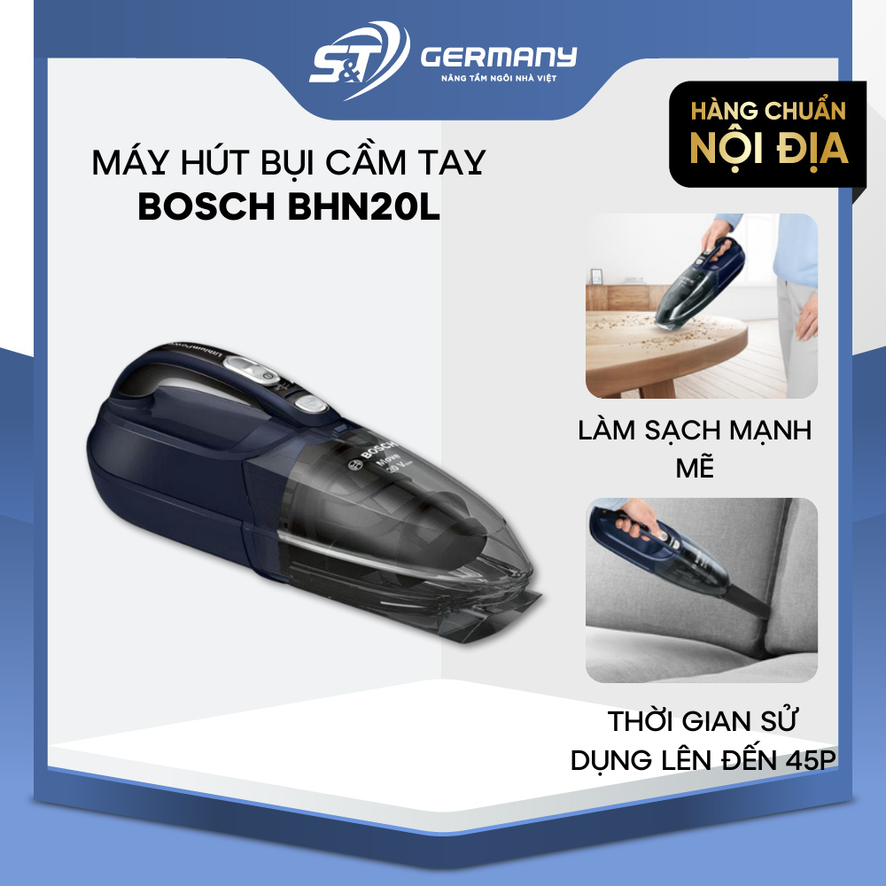Máy Hút Bụi Cầm Tay Bosch BHN20L Thiết Kế Cầm Tay Pin Sạc Tiện Lợi Kiểu ...