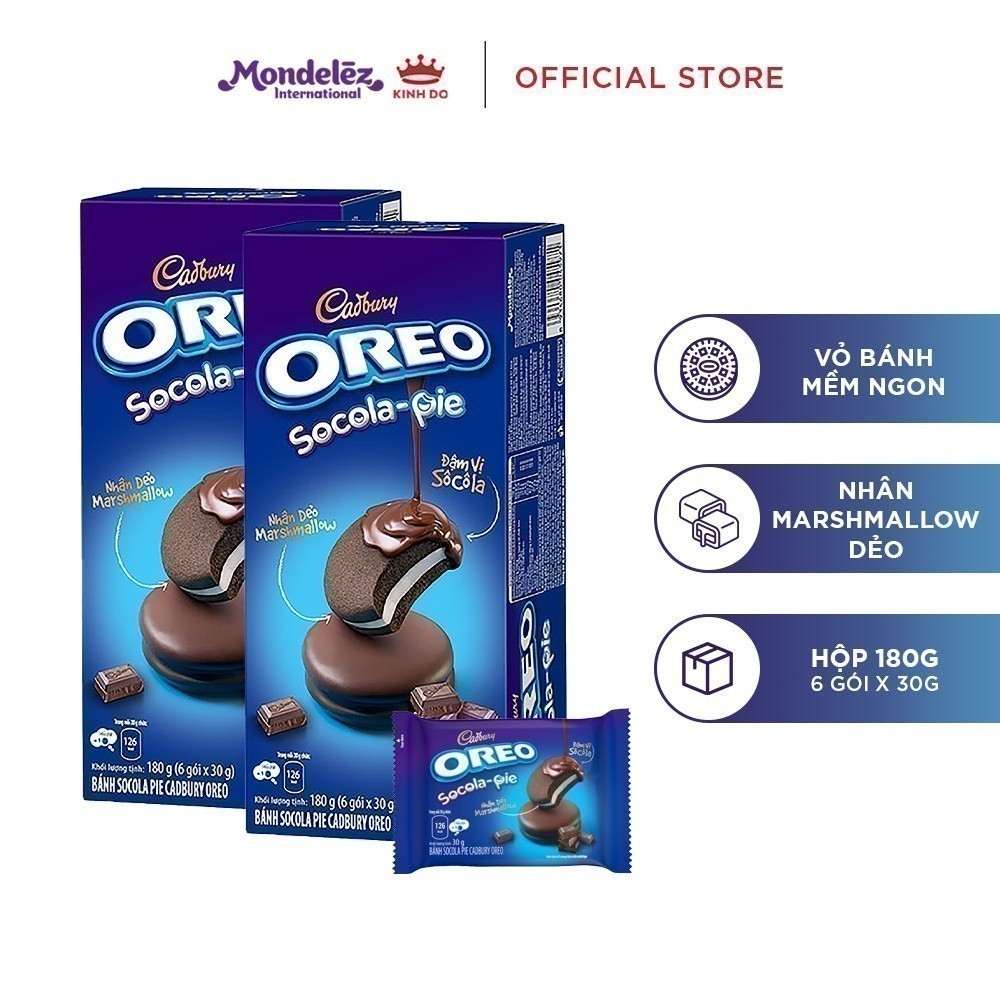 Combo 2 hộp bánh OREO Pie vị marshmallow 168g(6 Gói x 28g) | Shopee Việt Nam