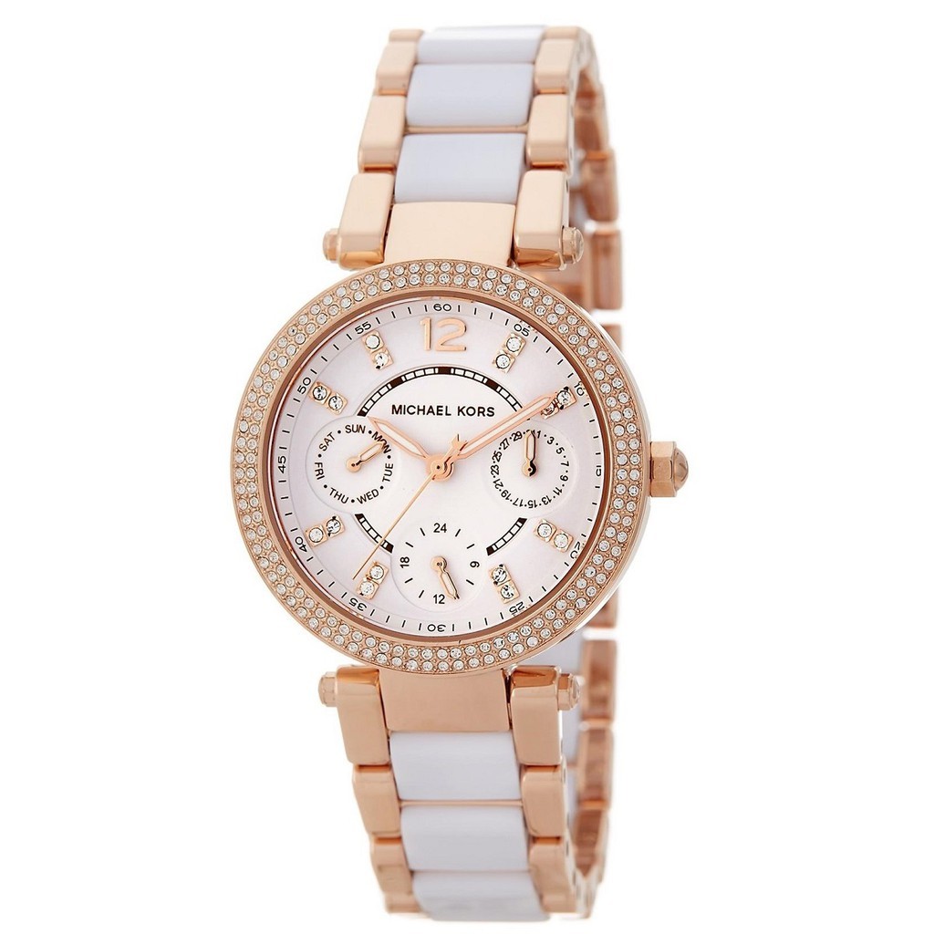 Đồng Hồ Nữ Michael Kors MK6261 Dây Kim Loại Rose Mix Acetate Trắng Size ...