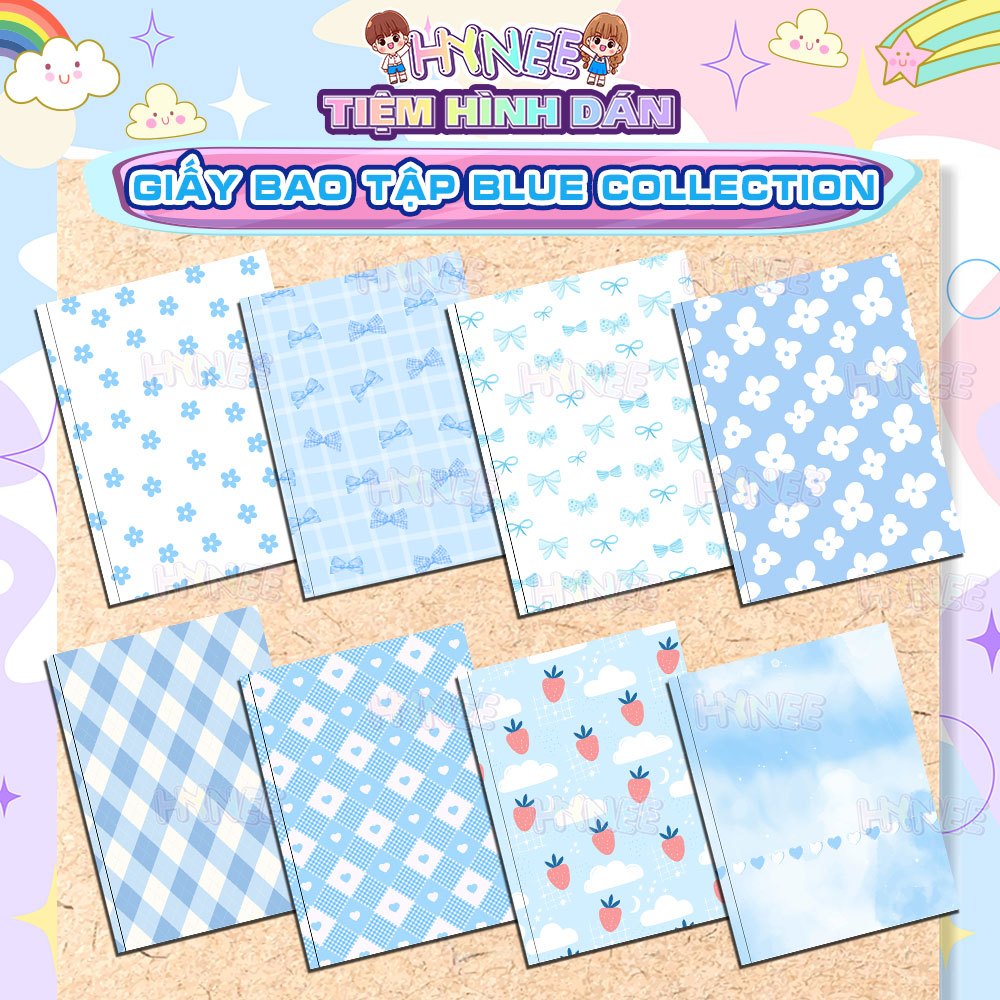 [BLUE COLLECTION] Giấy Bao Tập, Bao Vở Màu Xanh Pastel - Giấy Bọc Vở ...