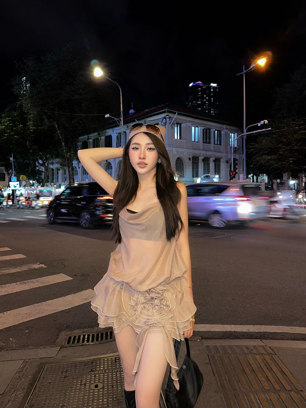 BARC.GM| Đầm BLOMMIE DRESS tặng kèm bra và mũ chất liệu tơ bay bổng ...