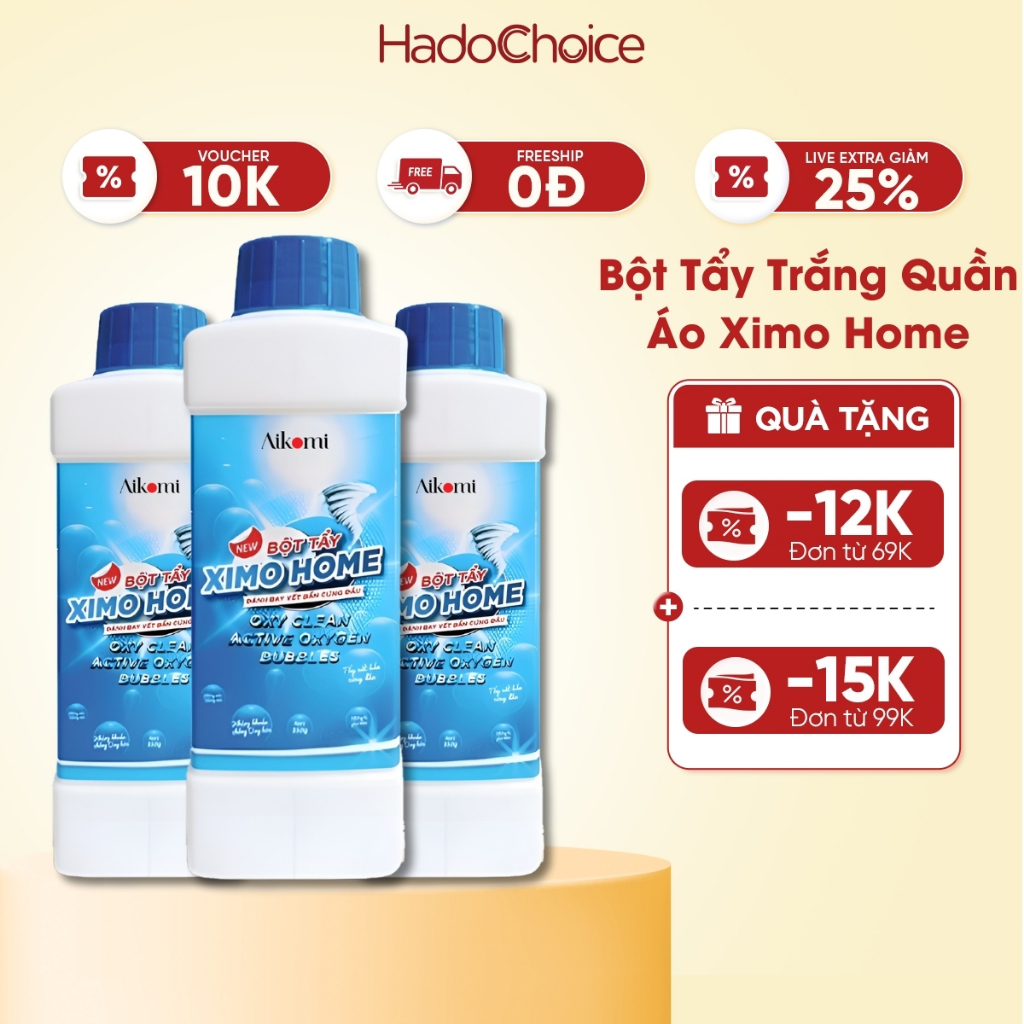 Bột tẩy trắng quần áo Ximo Home loại bỏ vết bẩn cứng đầu, Tẩy mốc quần ...