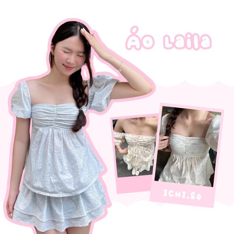 Laila top - Áo tube tay phồng - ICHI.SG | Shopee Việt Nam