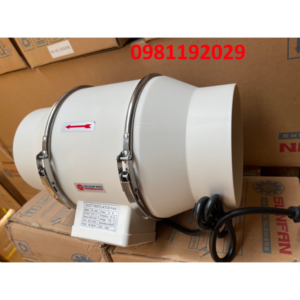 Quạt hút mùi nối ống phi 150 hiệu SUNFAN cao cấp bền đẹp, dày dặn | Shopee Việt Nam