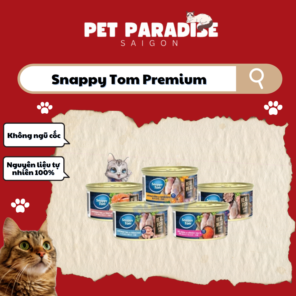 Pate Cho Mèo SNAPPY TOM PREMIUM Lon 85g Bổ Sung Dinh Dưỡng | Shopee ...