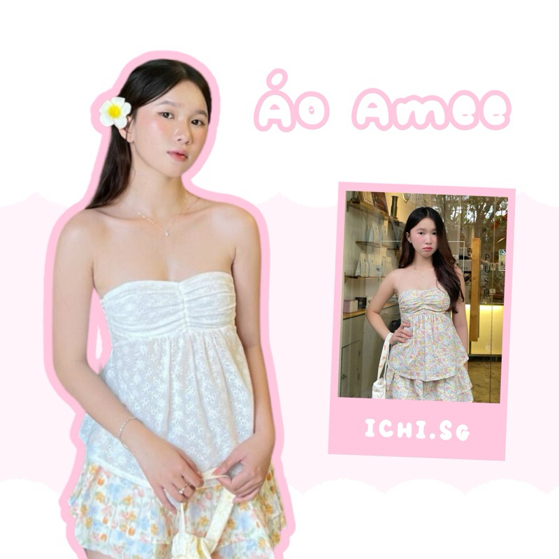 ICHI.SG - Amee top - Áo tube hoa nhí | Shopee Việt Nam
