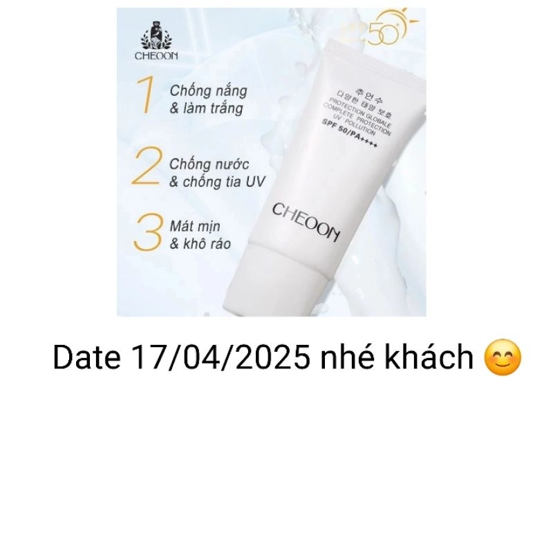(Date 17/04/2025)Kem chống nắng Hàn Quốc SPF 50 Cheoon 30g,nâng tone ...