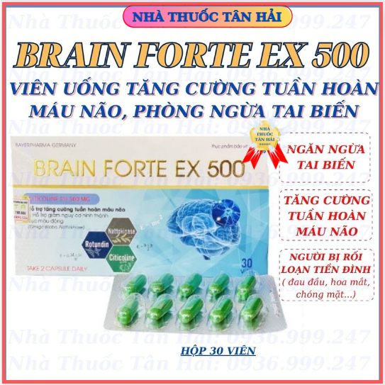 Viên uống Brian Forte Ex hỗ trợ tăng cường tuần hoàn não, giảm nguy cơ ...