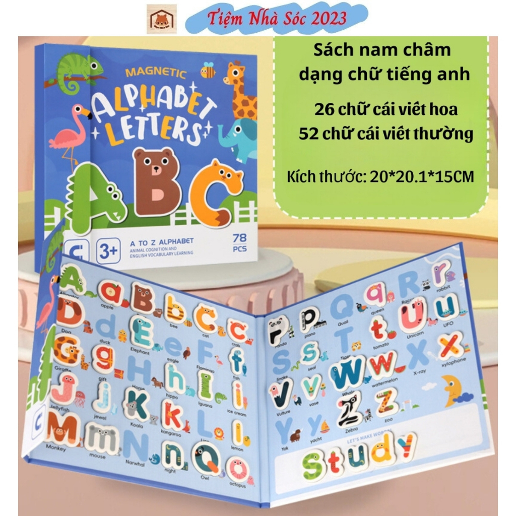 Đồ chơi trí tuệ bảng toán học,chữ cái Animal Alphabet Letters từ A-Z ...