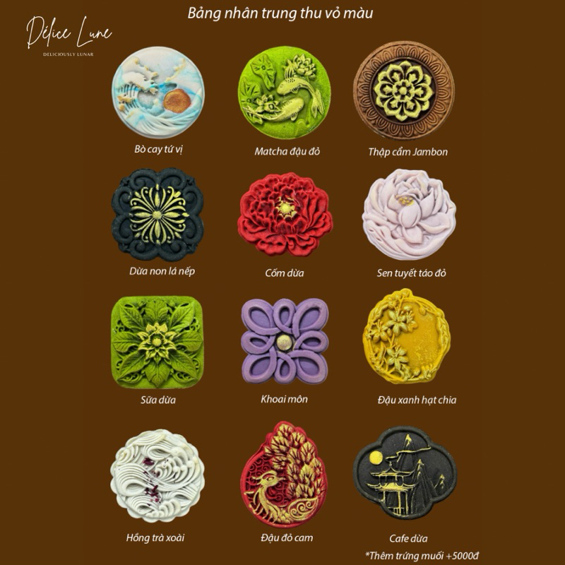 Vỏ Màu Nhân Hiện Đại Bánh Trung Thu Handmade Délice Lune - Moon Cake Handmade Các Loại 150gr ...
